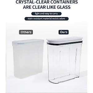 FreshKeeper Cereal Containers Storage Set, Airtight Food Storage Container with Lid 4L/135.2oz,4PCS BPA-FREE Plastic Pantry Organization Canisters for Rice Cereal Flour Sugar Dry Food in Kitchen