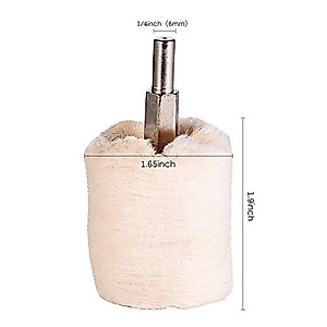 SCOTTCHEN Cotton Buffing Polishing Wheel for Drill White Flannelette Cone/Column/Ball/T-Shaped Pad with 1/4" Handle for Polishing Mag Rims, Aluminum, Chrome, Stainless 4Pcs