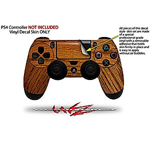 WraptorSkinz Skin compatible with Sony PS4 Dualshock Controller PlayStation 4 Original Slim and Pro Wood Grain - Oak 01 (CONTROLLER NOT INCLUDED)