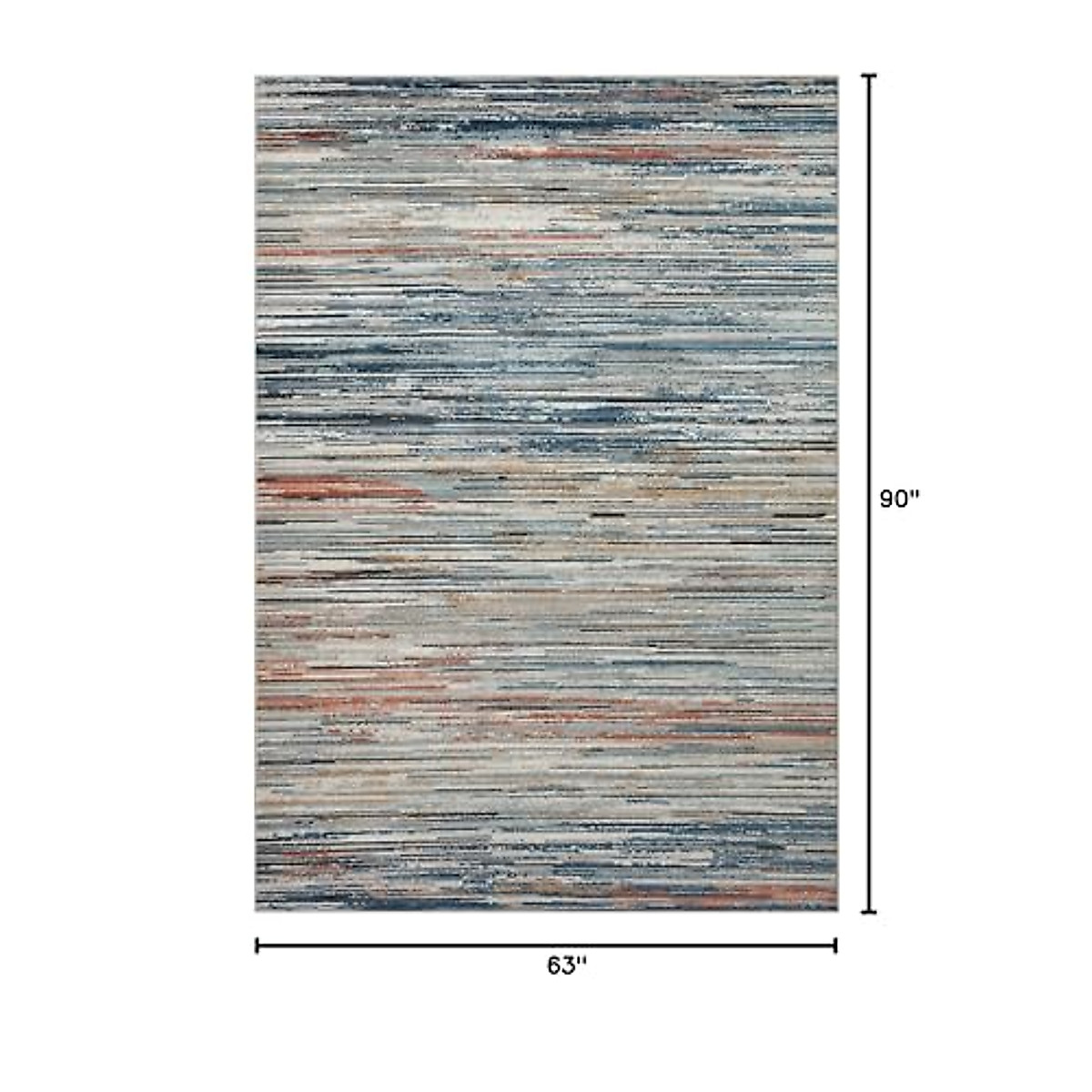 Loloi II Bianca Collection BIA-08 Pebble/Multi 5'-3" x 7'-6" Area Rug
