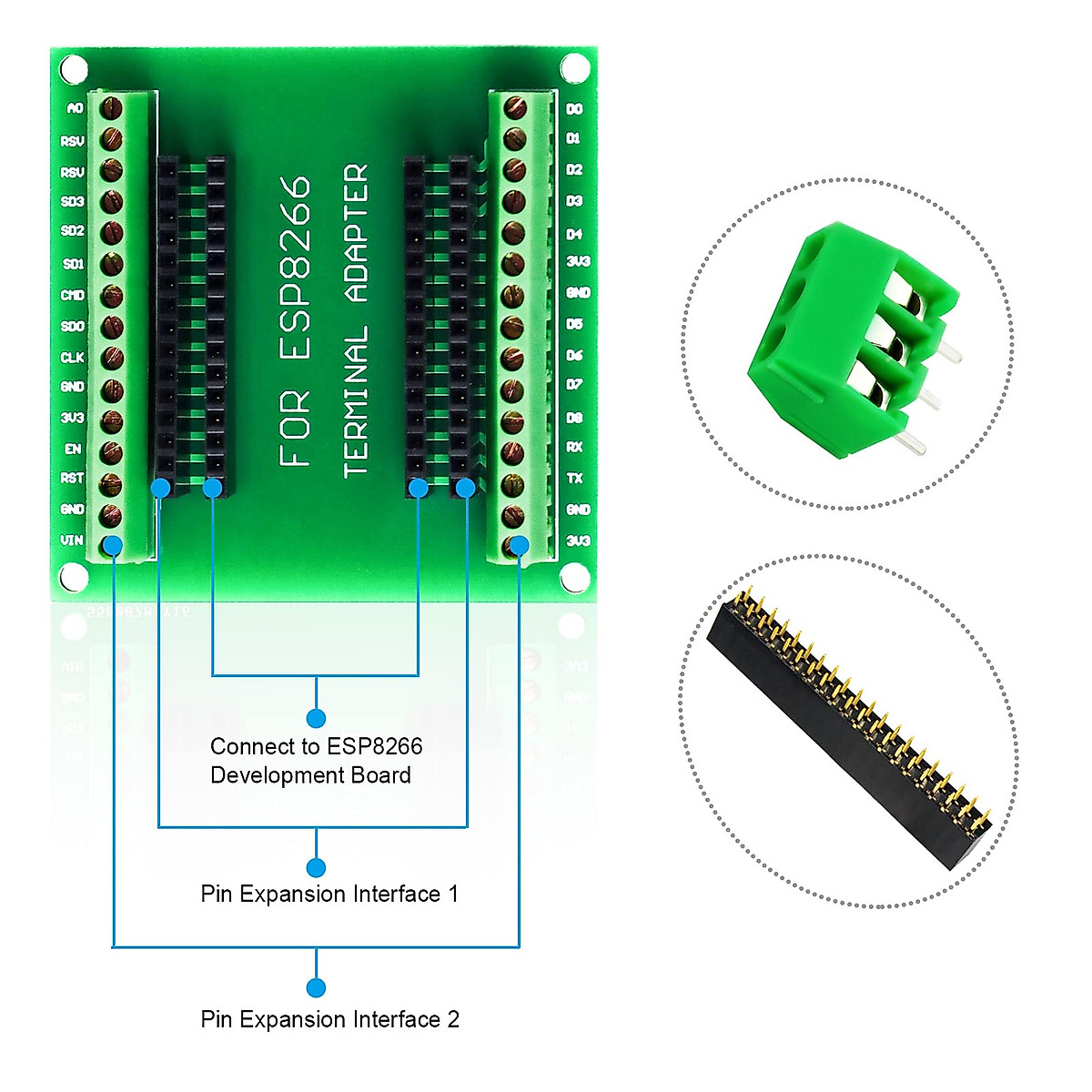 KeeYees 3pcs ESP8266 WiFi Development Board with 2pcs Mini Breakout Board