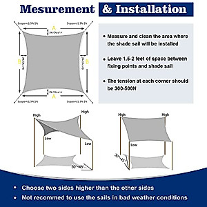 Yardmaker Sun Shade Sail Canopy Square 12'x12' Outdoor Shade sail for Patio Backyard Garden, Brown