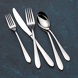 Fitz & Floyd Fitz and Floyd Nevaeh Coupe Silverware 45 piece service for eight, Gray, (5266455)
