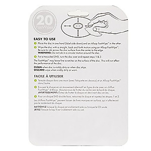 Allsop CD and DVD FastWipes, lint-free wipes for cleaning DVD, CD, PS1, PS2, XBOX & XBOX 360 Discs