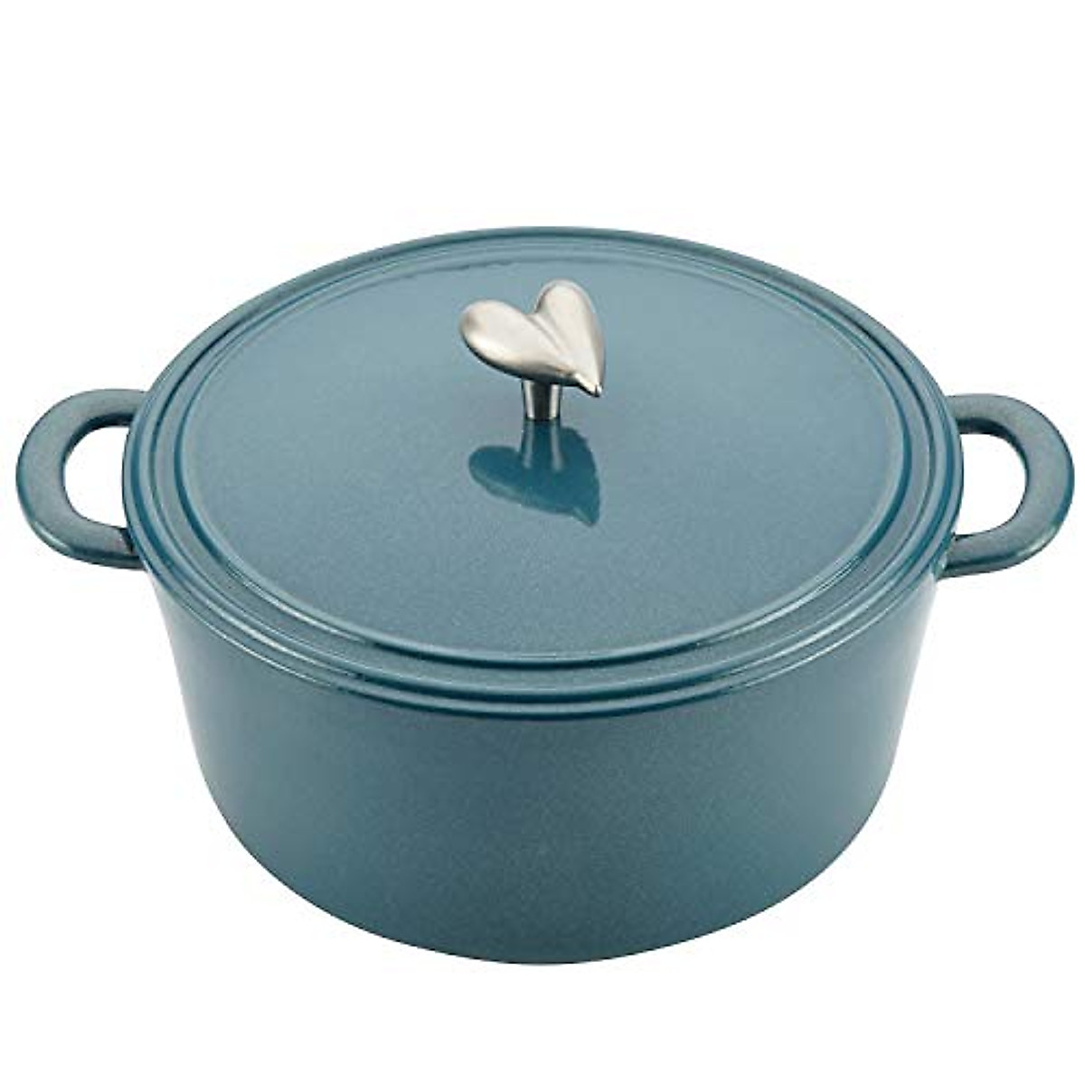 Ayesha Curry Cast Iron Enamel Casserole Dish/ Casserole Pan / Dutch Oven with Lid - 6 Quart, Twilight Teal