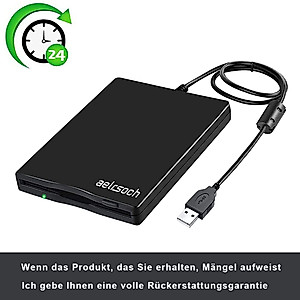 aelrsoch Floppy Disk Reader External Drive USB 3.5-inch USB External Floppy Drive 1.44 MB FDD Portable Floppy Disk Suitable for PC Windows 2000/7/8, Plug and Play