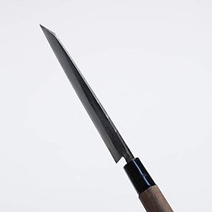 Kurouchi Kiritsuke Yanagiba Knife 150mm with Kurumi Handle Aogami Steel Double Bevel