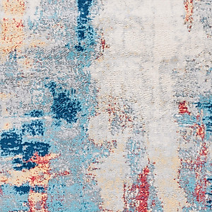 SAFAVIEH Jasper Collection Area Rug - 10' x 13', Grey & Red, Modern Abstract Design, Non-Shedding & Easy Care, Ideal for High Traffic Areas in Living Room, Bedroom (JSP101C)