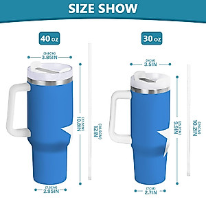 Insulated Stainless Steel Tumbler 40 Oz with Handle and Straw, Somalia Flag Travel Insulated Tumblers