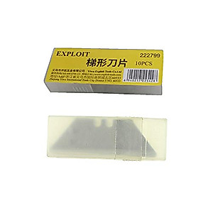 FixtureDisplays® 10 Pieces 2-Notch Utility Blades, Box Cutter Razor Safety Dispenser Replacement Similar to Better Tools 20208 Gorilla Blades 2-Notch Utility Blade In Safety 117607-NF