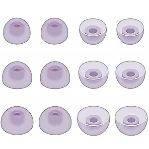 ALXCD Eartips Compatible with Galaxy Buds 2 Earbuds, S/M/L 6 Pairs Soft Silicone Earbud Tips Eartips Replacement Tips, Compatible with Galaxy Buds2 Earbuds SM-R177, Lavender sml