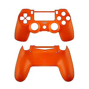 Ambertown Replacement Full Housing Shell Case Cover with Buttons Mod Kit for PS4 Pro Slim for Sony Playstation 4 Dualshock 4 PS4 Slim Pro Wireless Controller - Orange