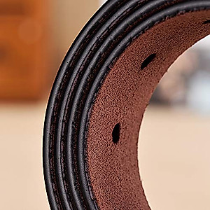 ESPOFY Women's Belt Genuine Leather Belt with Single Prong Alloy Buckle Red 43inch (110cm)