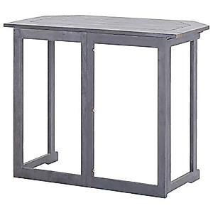 YUUIKLLE Folding Balcony Table，Wood Garden Table, Outdoor Side Table Indoor Outdoor ，for Patio, Balcony or Living Spaces, Kitchen,Garden，35.4"x19.7"x29.1" Solid Acacia Wood