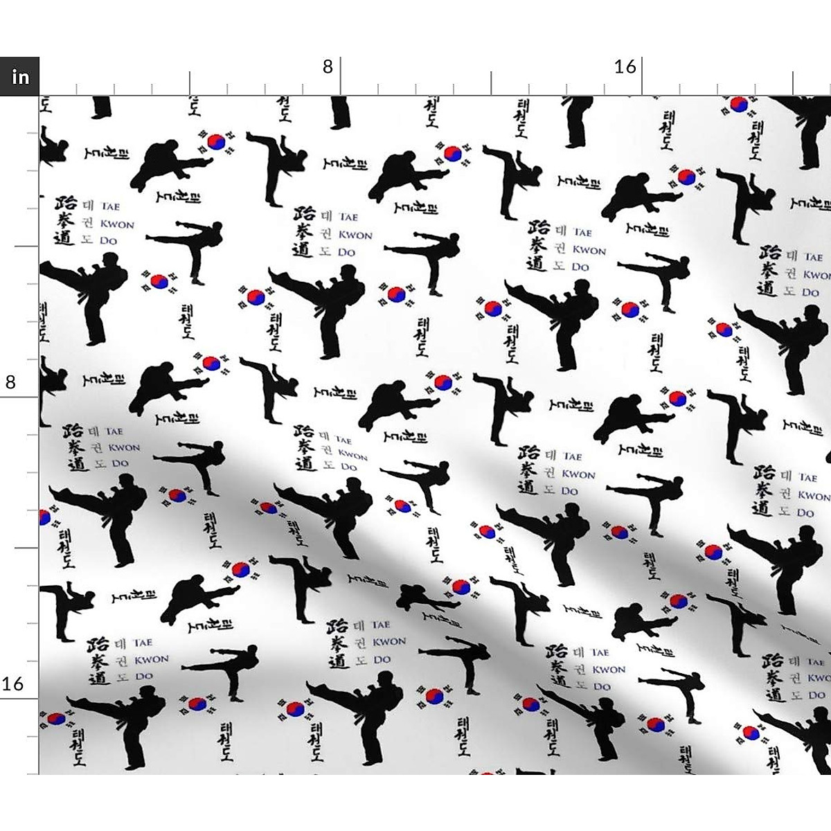 Spoonflower Fabric - Large Print Martial Arts Fitness Health Printed on Petal Signature Cotton Fabric by The Yard - Sewing Quilting Apparel Crafts Decor