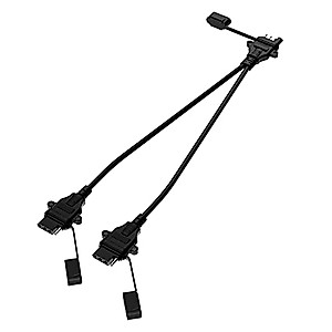 18AWG 1FT 4 Pin Trailer Connector Y Splitter Universal 4 Way Trailer Plug for Tailgate Light Bar Plug and Play 4 Pin Connectors Extension Harness Wiring Plug With Mounting Holes and Dust Cover - 1FT