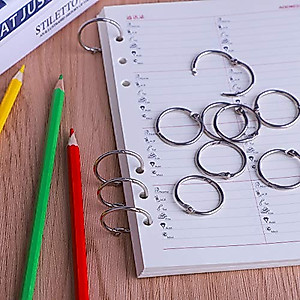 HAUTOCO 100Pcs 1.2 Inch Loose Leaf Binder Rings 30mm Silver Metal Book Rings Flash Cards Rings Keychain Key Rings for School Home Office