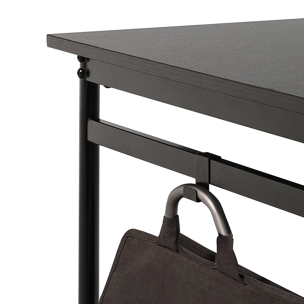 ZINUS Tresa Metal Storage and Monitor Stand Workstation with Espresso Finish, Computer Desk, Easy Assembly, Medium, Black