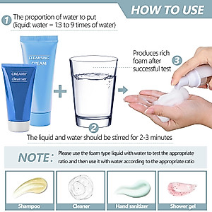 100 Pieces Foam Pump Bottle 1oz/30ml Travel Plastic Empty Pump Bottle Mini Lash Shampoo Bottles Clear Dispenser Portable Instant Soap Foaming Bottles for Hand Lotion Shampoo