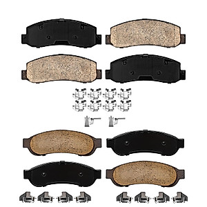 Detroit Axle - Brake Pads for DRW 2005-2012 Ford F-250 F-350 Super Duty Ceramic Brake Pads 2006 2007 2008 2009 2010 2011 Replacement Brakes Front & Rear