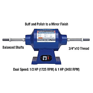 Eastwood 1 HP Buff Motor Dual Speed 1720/3400rpm Buffing and Polishing Metal