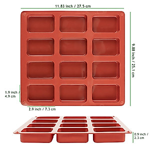JOERSH Silicone Mini Loaf pan-(2PCS) 12 Cavities Mini Bread Pan, Non-stick Silicone Baking Molds for Bread, Cake, Cornbread, Brownie, Mini Sized Cheesecake
