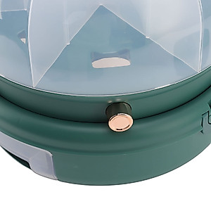 Mumusuki 4kg Rice and Grain Storage Container, Single Layer 6 Grids 360° Rotating Food Dispenser Airtight Food Storage Container for Grain, Sugar, Flour, Rice, Nuts, Snacks (Dark Green)