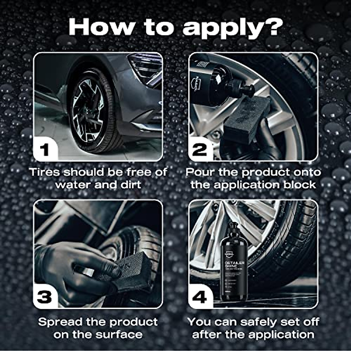 Nasiol DetailerShine Trim and Tire Shine Spray, Trim Shine Care, Tire Coating&Dressing, Best Tire Shine Products, Car Detailing Supplies,Automobile Trim, 17 fl oz.