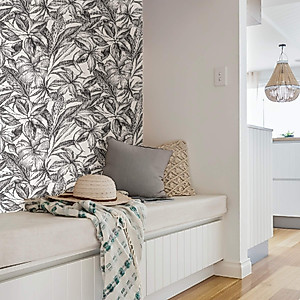 NuWallpaper NUS3498 Canopy Peel & Stick Wallpaper, Black