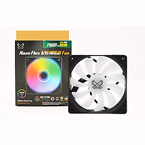 Kaze Flex 120 High Air Flow PC Case Fan, Fluid Dynamic Bearing,120mm x 25mm (ARGB Edition, PWN 4-pin, 1800RPM)