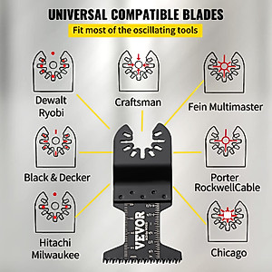 VEVOR 50 PCS Oscillating Saw Blades, Quick Release Multitool Blades Kit, HCS Tool Blades for Wood Plastic Metal Nails Bolts, Compatible with Dewalt Dremel Fein Worx Bosch Makita Milwaukee