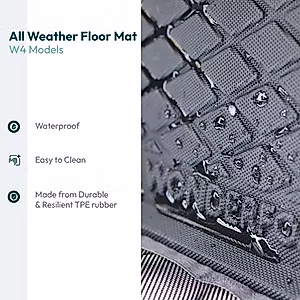 WONDERFOLD All Weather Mat (W4 Models) Stroller Wagon Accessory Made from TPE to Protect Wagon from Sand, Dirt, and Water - 33.5” Length x 20.5” Width x .75” Height Black