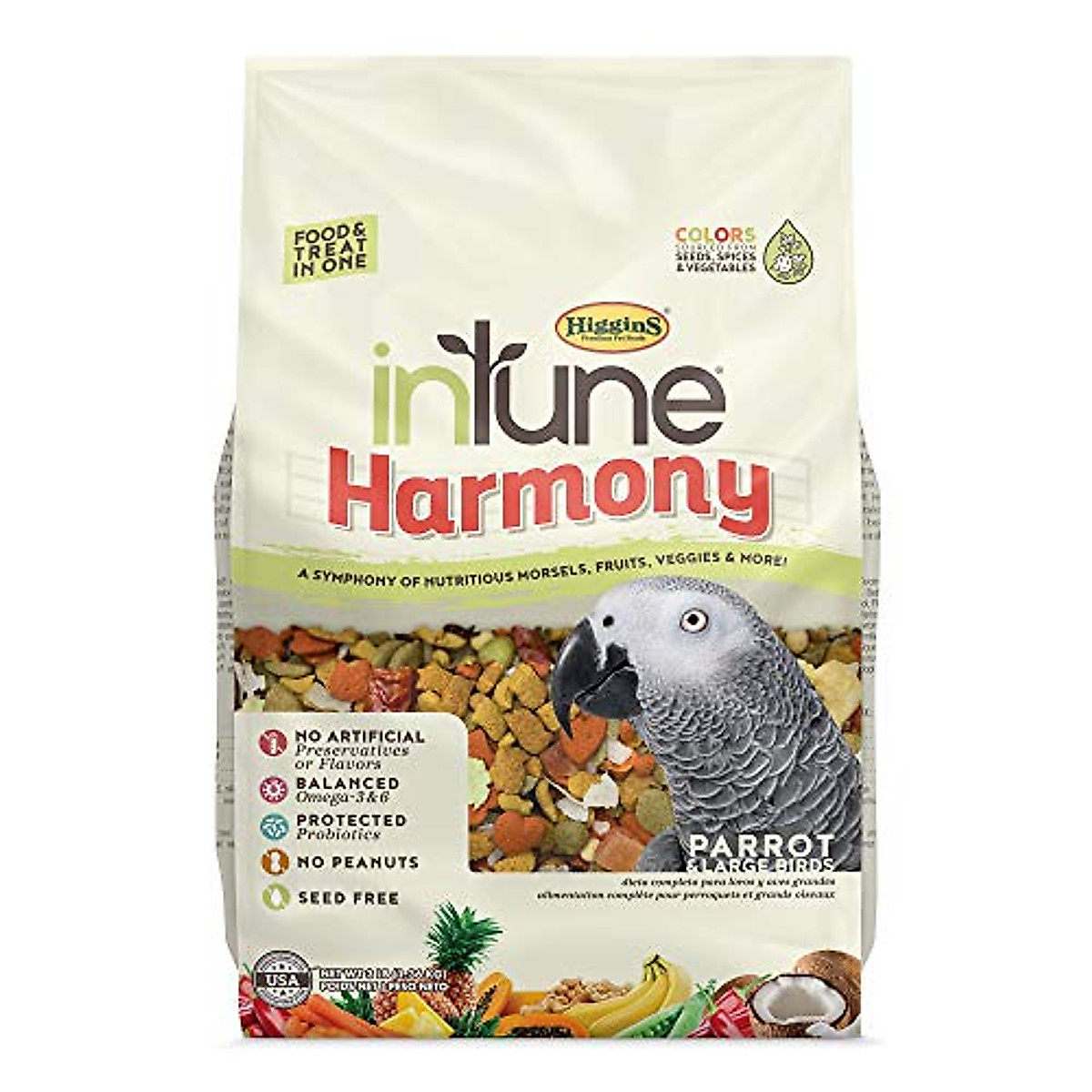 Intune Higgins Harmony Parrot and Large Bird Food 3Lb, Multicolor (038218)