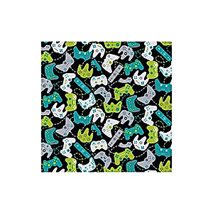 Emma & Mila 1 Yard Precut Cotton Fabric - Game On Controller 4 pc.