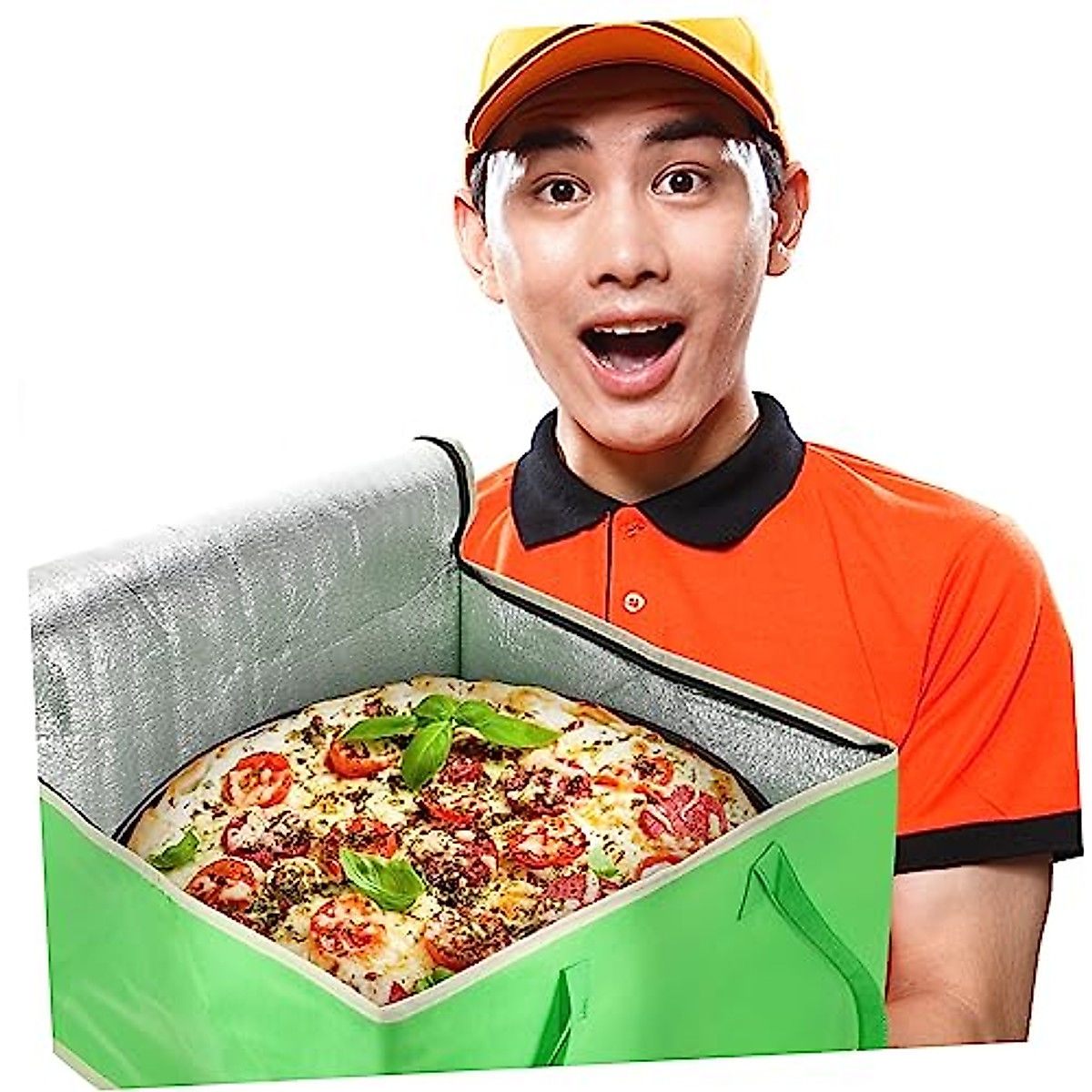 ULTECHNOVO Insulated Food Delivery Bag 1pc Catering Delivery Food Warmer Reusable Shopping Camping Tote Storage Camping Coolers Pizza Insulation Tote Lunch Lunch Box Aluminum