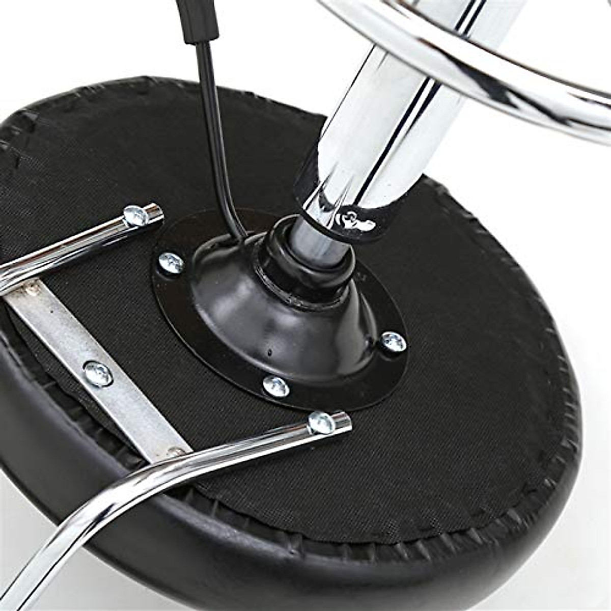 Round Shape Modern Adjustable Salon Stool Rolling Swivel Stool Chair with Back and Foot Rest Saddle Stool Chair for Drafting Work SPA Bar Beauty Massage Dental Clinic Home Office Use Black