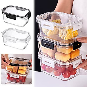 Qiopertar Airtight Crisper Refrigerator Rectangular Kitchen Thickening Box Storage Box (Black)