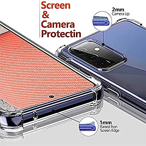 [Road Left] Crystal Clear Case for Galaxy A71 5G,Air-Bag Shockproof Protective Phone Case,Ultra Slim Flexible Soft TPU Cover for Samsung Galaxy A71 5G