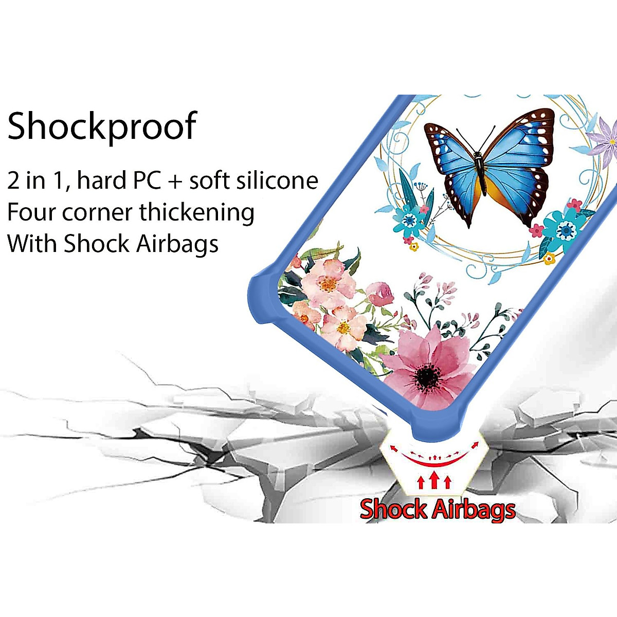 ATT AT&T Motivate 3 Case EABF22206A Compatible with Sharp Rouvo V Phone Case STTM21VAPP Cover [with Tempered Glass Screen Protector][Hard PC + Soft Silicone] [Ring Support][Luminous Effect] YGL-LHD