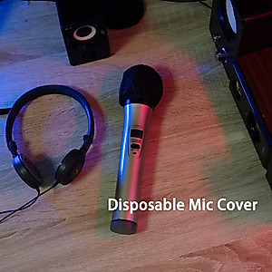 Zettokete Microphone Cover Pop Filter 400 PCS,Disposable Mic Cover with Individual Packing,Suit for Most Handheld Microphone,Good for Karaoke Recording Stage Performance,Non-Woven,Black