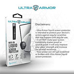 Ultra Armor Liquid Glass Screen Protector for All Smartphones Tablets and Watches Wipe On Scratch and Crack Resistant Nano Protection for Up to 4 Devices - Bottle
