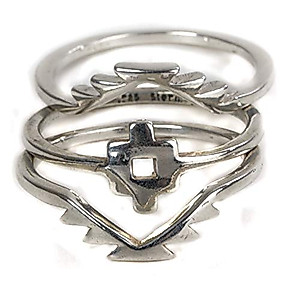 Turquoise Skies TSKIES Skyweaver: Stacker Ring Set (sterling-silver, 9)