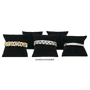 Novel Box Black Velvet Jewelry Display Watch Pillow 5 Pack - Bracelet Pillows for Easy Care & Soft Protection - Watch Cushion for Birthday, Valentine’s Day & Wedding Gift Displays