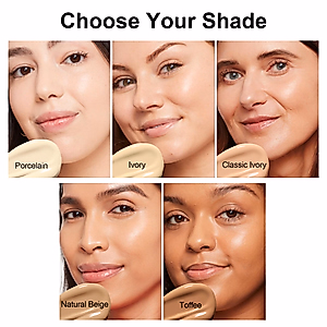 FV Waterproof Liquid Foundation, Dewy Finish Long Lasting Lightweight Medium Coverage Face Makeup for Normal & Dry Skin, Cruelty Free, Nourishing Toffee