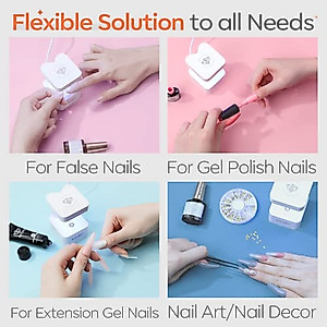 modelones Mini UV Light for Nails, UV Nail Lamp, Nail Light with 2 Timers for Fast Nail Extension, LED Nail Lamp, Portable USB Nail Dryer for Travel