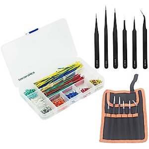 Testeronics 24AWG 560 PCS Jumper Wires Kit with 6PCS Tweezers for Arduino or Raspberry Pi,Breadboard Prototyping Solder Circuit,Electronics Experiment