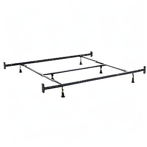 Hollywood Bed Frames Bed Frame with Headboard/Footboard Attachment/6 Legs and Adjustable Glides, Queen/Eastern King