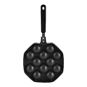Aebleskiver Cast Iron NonStick Pan, 12 Cavities Aluminum Non-stick Takoyaki Grill Pan Plate Octopus/Pancake Maker Baking for Other Desserts Stuffed Pancake Pan