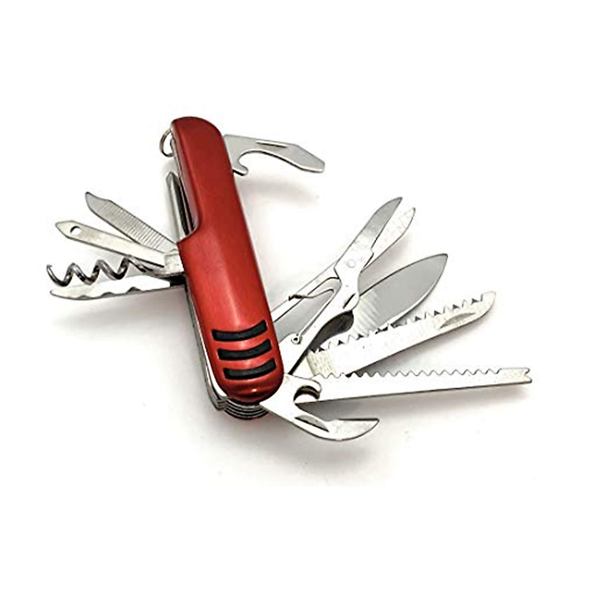 Smiling Wisdom - Tools to Build Your Dreams Inspirational Greeting Card - Multifunction Compact Pocket Knife Gift Set - Believe You Can Message - Grad Son Grandson - Red Pocket Tool