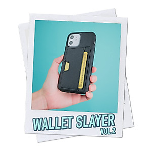 Smartish iPhone 12/12 Pro Wallet Case - Wallet Slayer Vol. 2 [Slim Protective Kickstand] Credit Card Holder (Silk) - Black Tie Affair